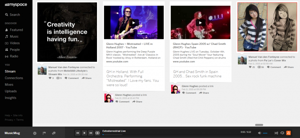Des widgets diffusant des flux divers au centre de l’interface (onglet ...